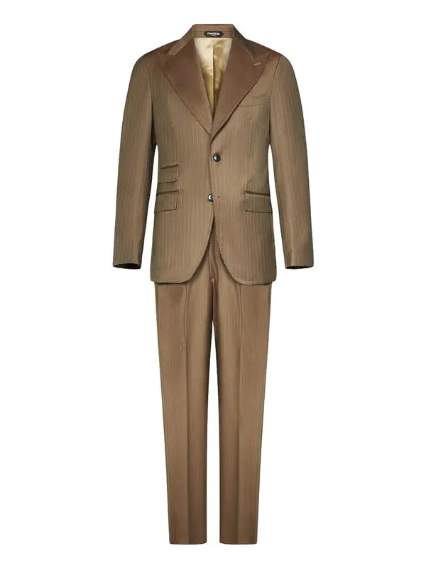 FRANZESE COLLECTION Franzese Napoli Gianni Agnelli Model Suit - Beige
