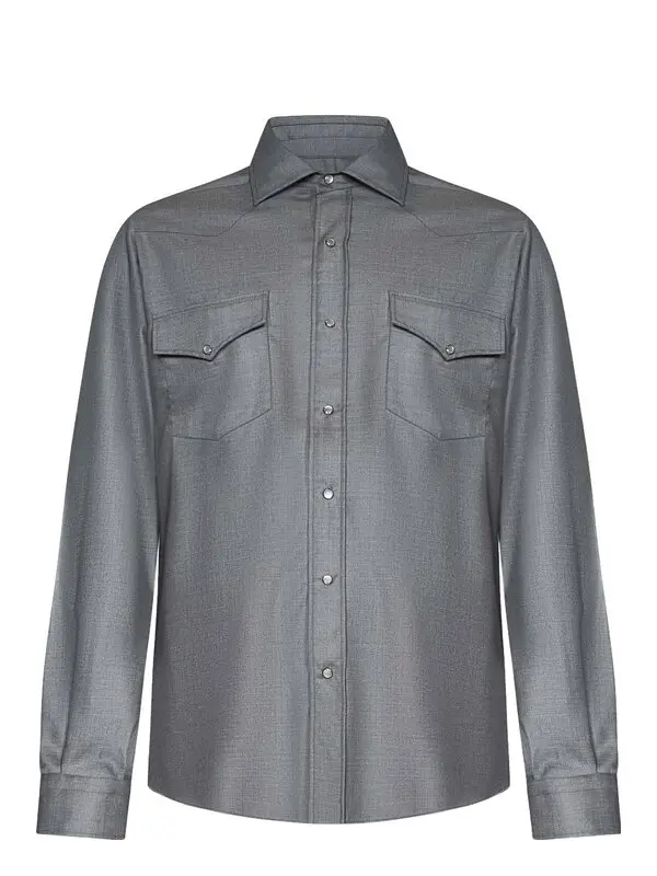 FRANZESE COLLECTION Franzese Napoli Gianni Agnelli Model Shirt - Grey