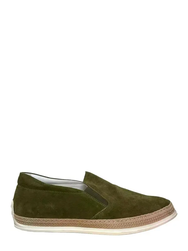 TOD'S Suede Slip-on Espadrilles - Green
