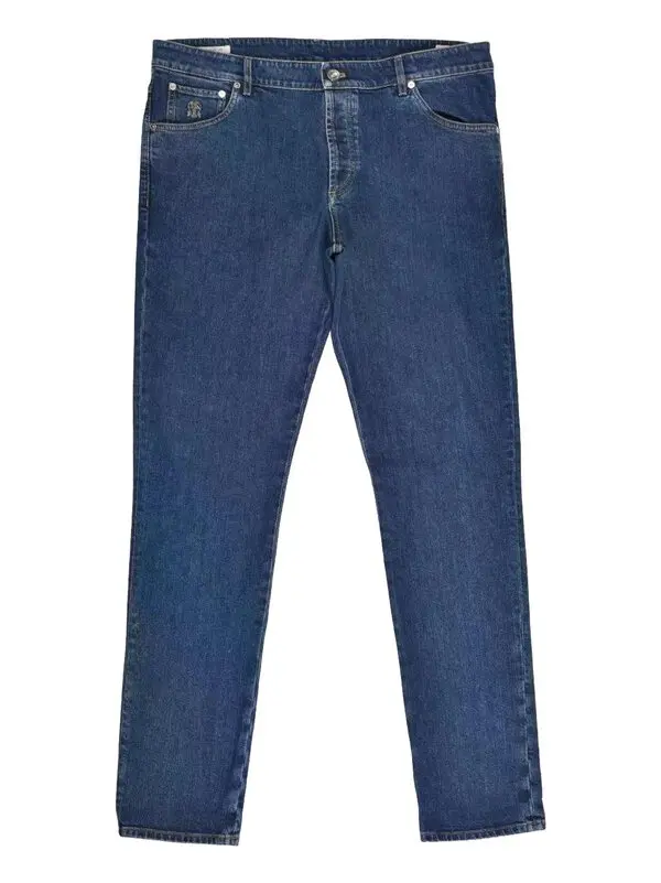Brunello Cucinelli Logo-patch Jeans - Blue