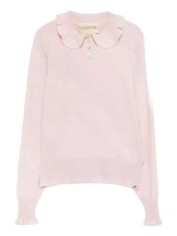 Valentino Garavani Ruffled Collar Sweater - Pink