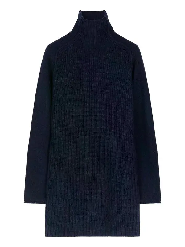 Ports 1961 Ribbed Turtleneck Sweater - Blue