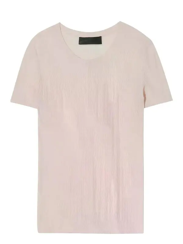 NILI LOTAN Hettie Ribbed Crew-neck T-shirt - Neutrals