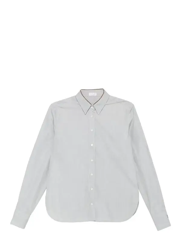 Brunello Cucinelli Button-down Pinstripe Shirt - Grey