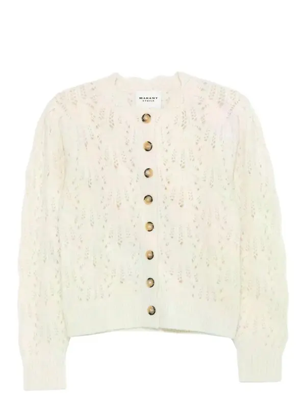 MARANT ETOILE Button-front Open-knit Cardigan - Neutrals