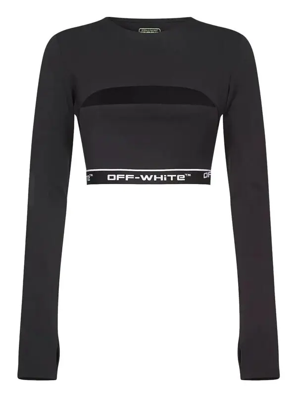 Off-White Logo-detail Long-sleeved Top - Black