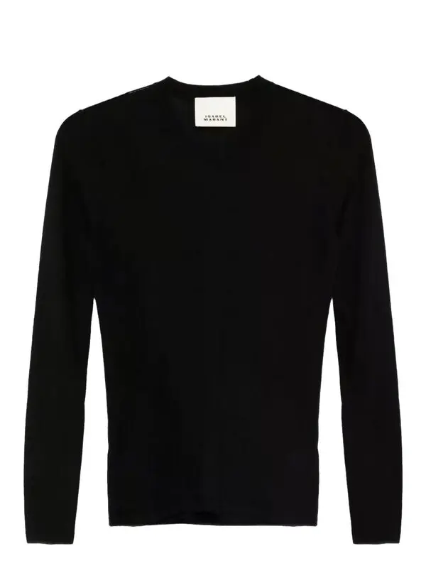 Isabel Marant Crew-neck Long Sleeve Sweater - Black