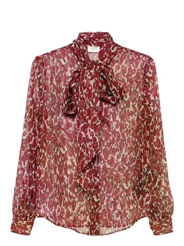 Saint Laurent Abstract-pattern Blouse - Red