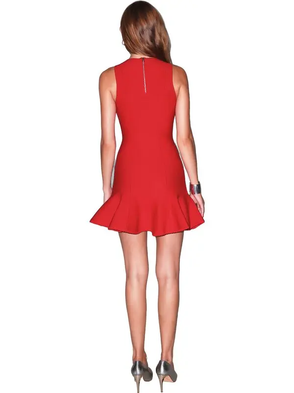 FLEUR DU MAL Dropped Waist Corset Mini Dress - Rouge