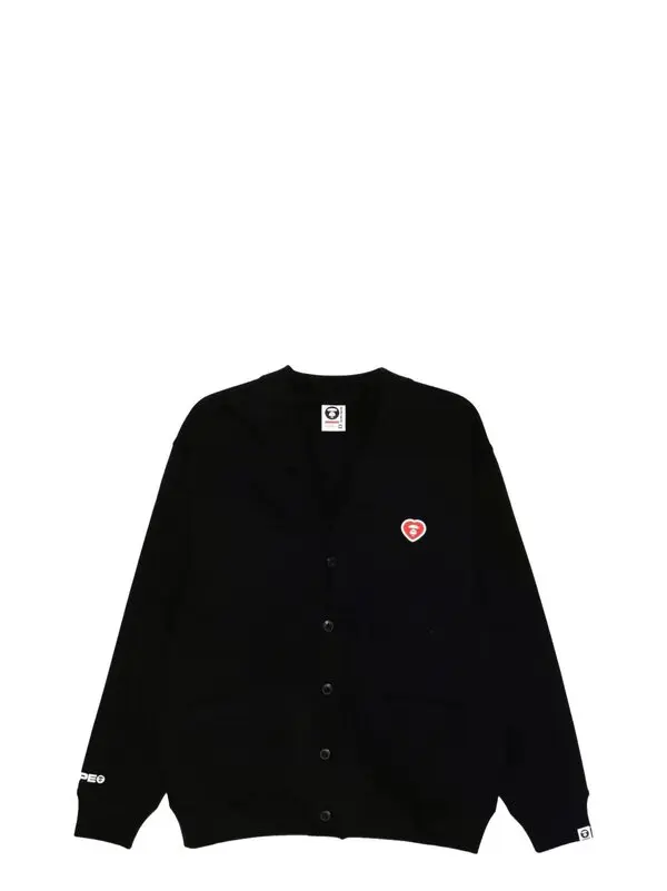 AAPE BY *A BATHING APE® Logo-appliqué Button-up Sweatshirt - Black