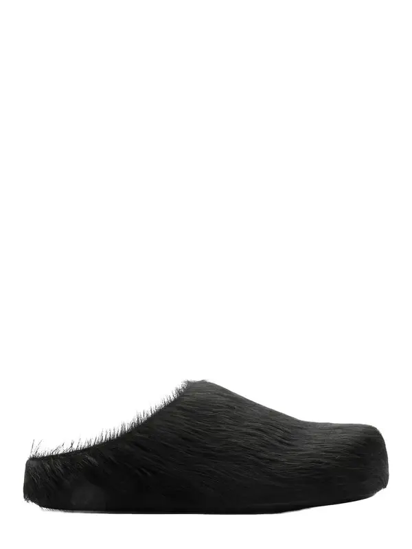 Marni Fussbett Calf-hair Leather Slippers - Black