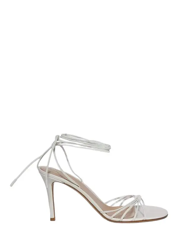 GIANVITO ROSSI 85mm Lace-up Leather Sandals - White