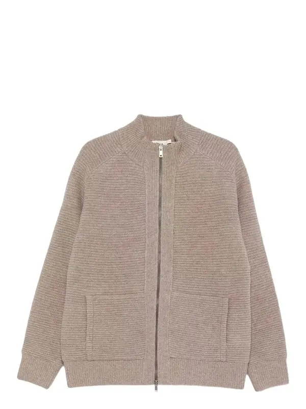 Altea Ribbed Zip-up Cardigan - Neutrals