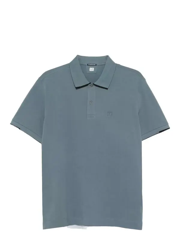 C.P. COMPANY Small-logo Cotton Polo Shirt - Blue
