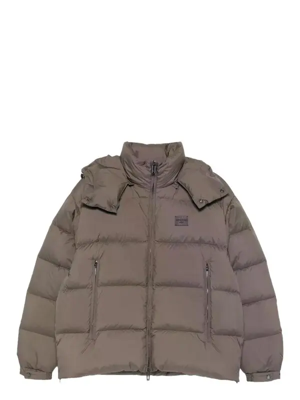 Emporio Armani Padded Hooded Coat - Neutrals