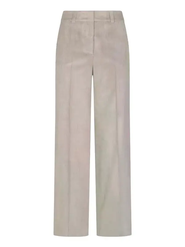 Peserico Corduroy Straight Leg Trousers - Grey