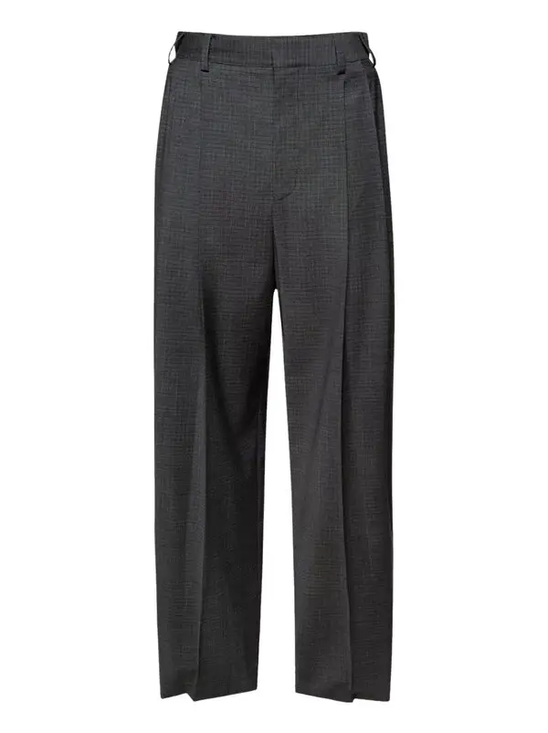 Alexander Wang Pleated Check-pattern Trousers - Grey