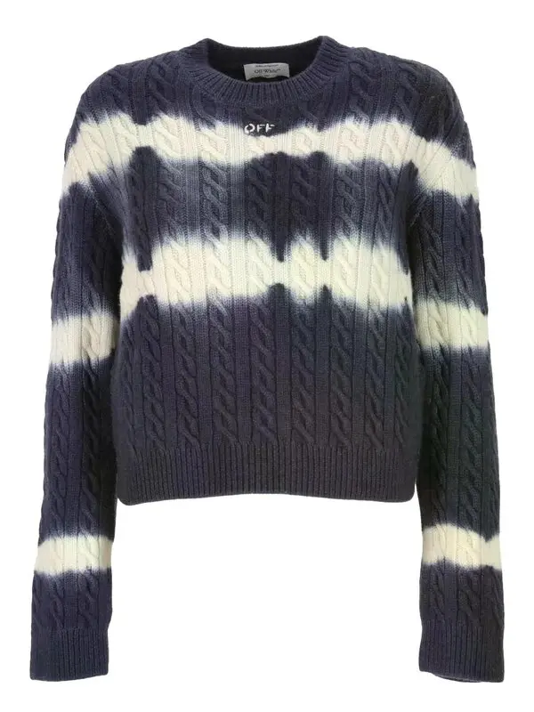 Off-White Cable-knit Tie-dye Sweater - Blue