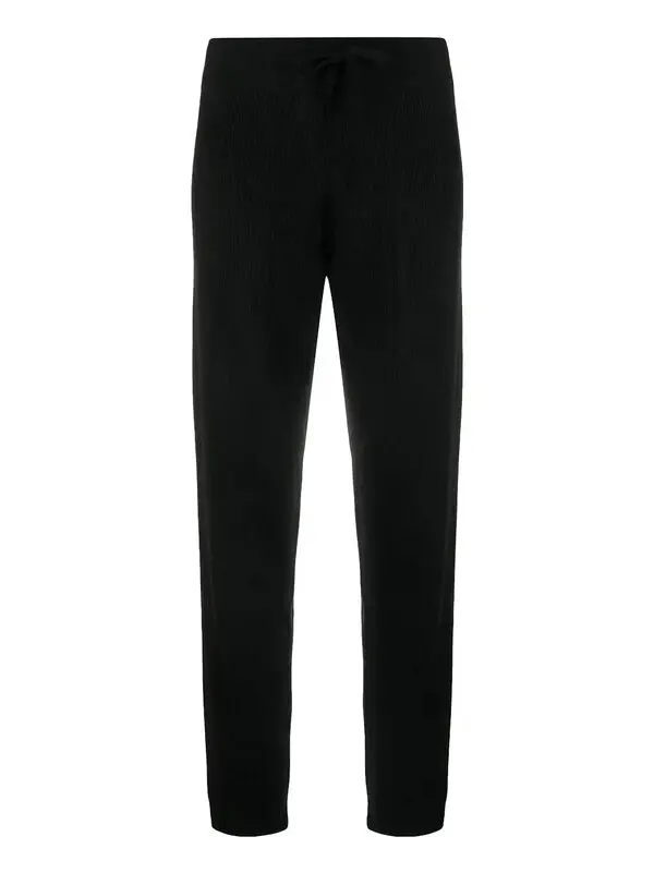 Cashmere In Love Ribbed-knit Track Pants - Black