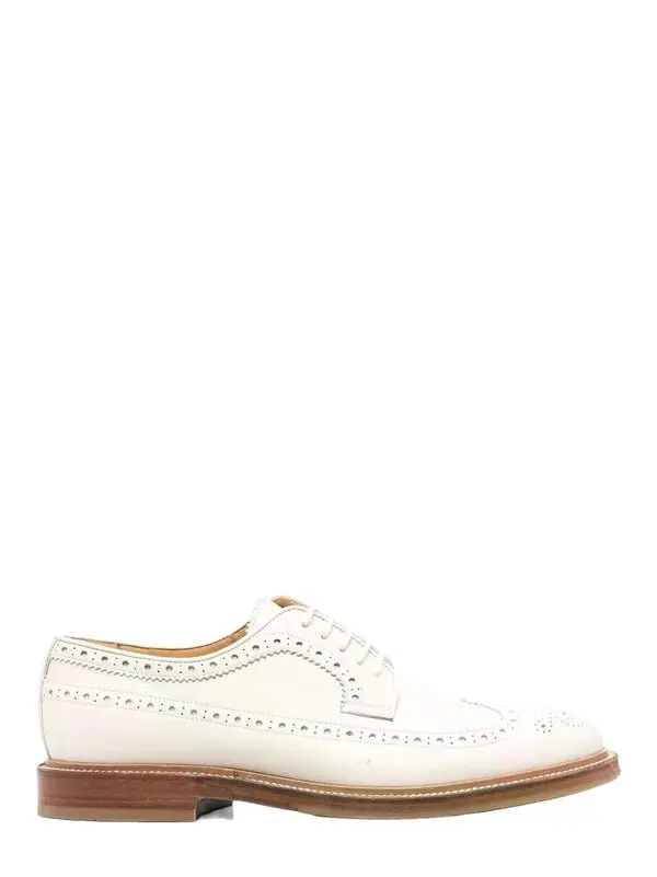 Brunello Cucinelli Perforated Leather Derby Shoes - Neutrals