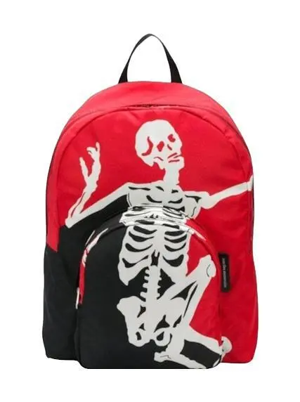 Alexander McQueen Skeleton Print Backpack - Red/black