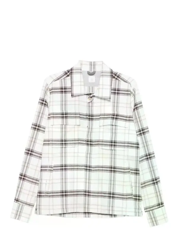 Eleventy Checked Chest-pocket Shirt - White