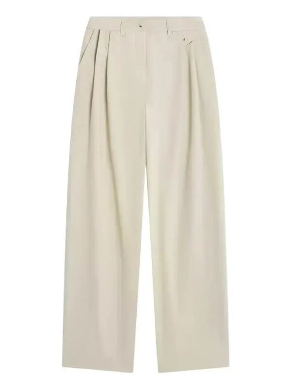 Maison Kitsuné Pleated Wide-leg Trousers - Neutrals