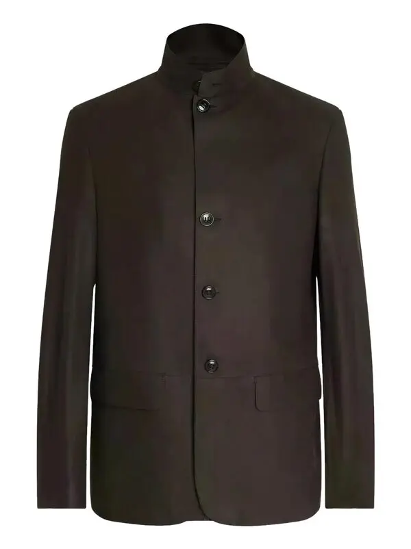 Zegna Il Conte Calf-leather Jacket - Brown
