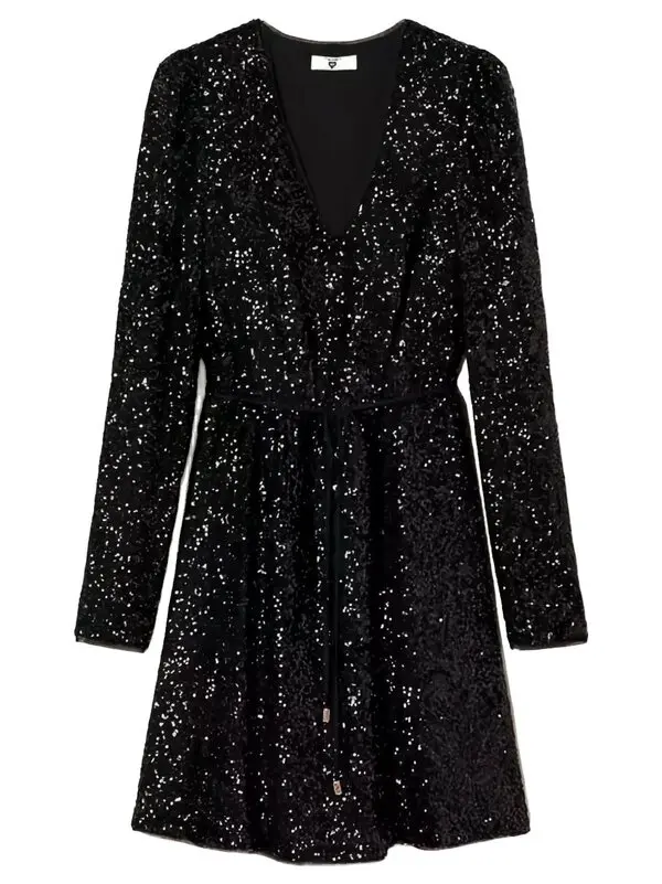 TWINSET Sequin Mini Dress - Black