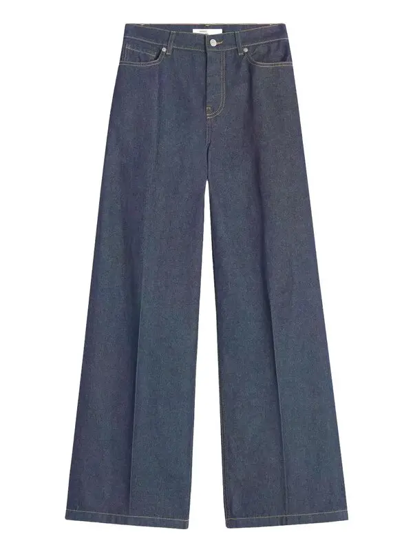 Maison Kitsuné High-waisted Wide-leg Jeans - Blue