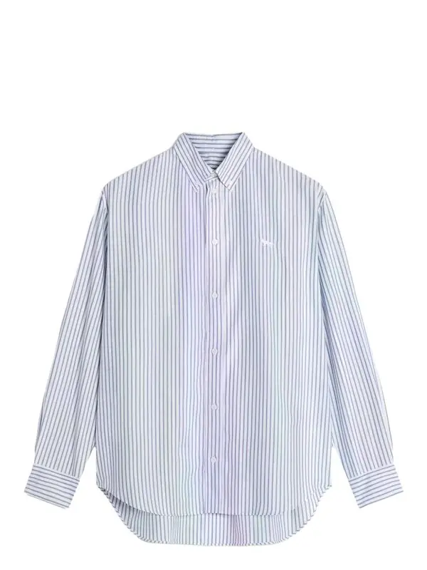 Maison Kitsuné Striped Long-sleeve Shirt - Blue