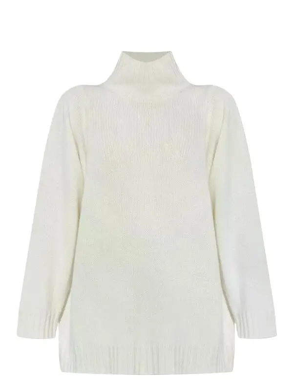 Max Mara High-neck Long-sleeve Sweater - White