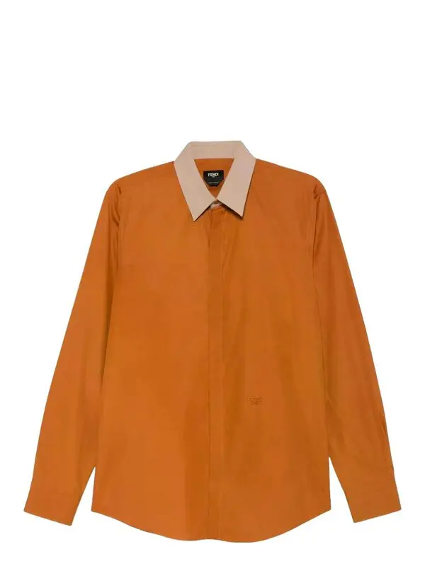 Fendi Contrasting-collar Shirt - Brown