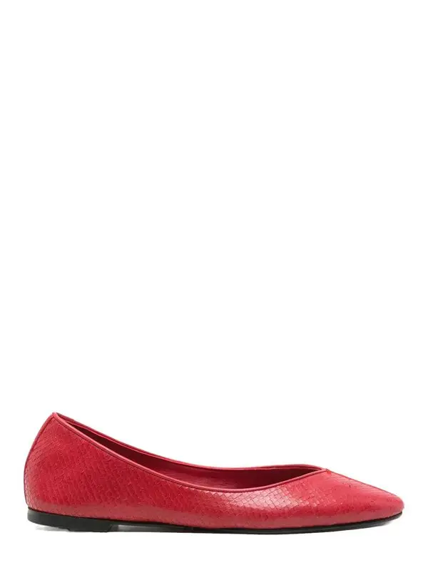 Jacquemus Snakeskin-effect Ballet Flats - Red