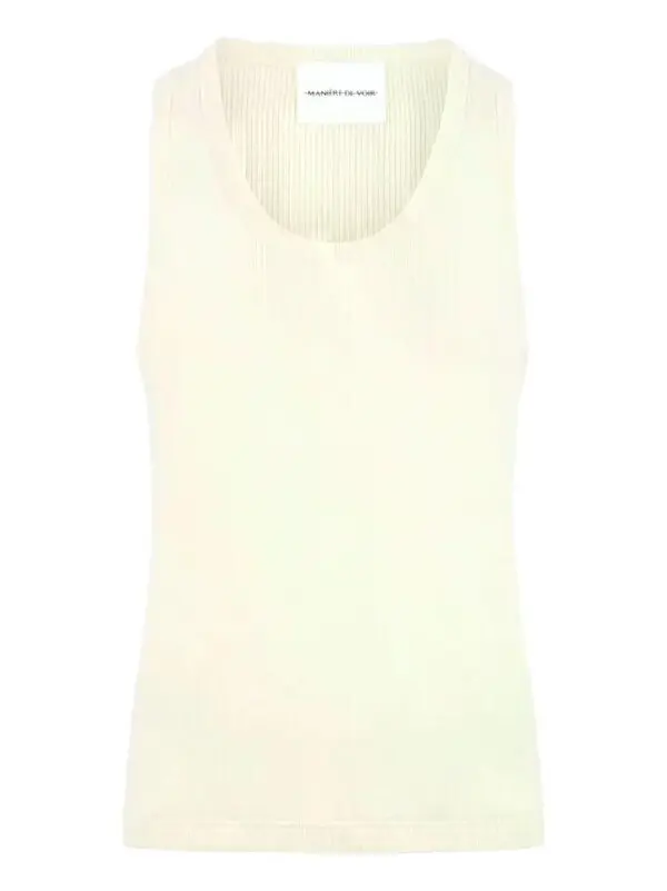 Manière De Voir Ribbed Cotton Vest - Neutrals