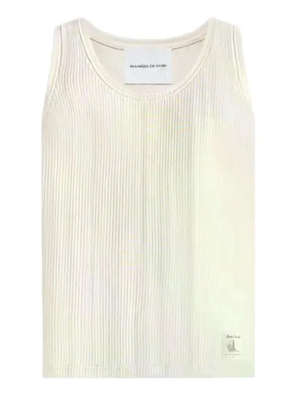 Manière De Voir Ribbed Cotton Vest - Neutrals