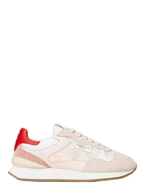 TWINSET Lace-insert Low-top Sneakers - Pink