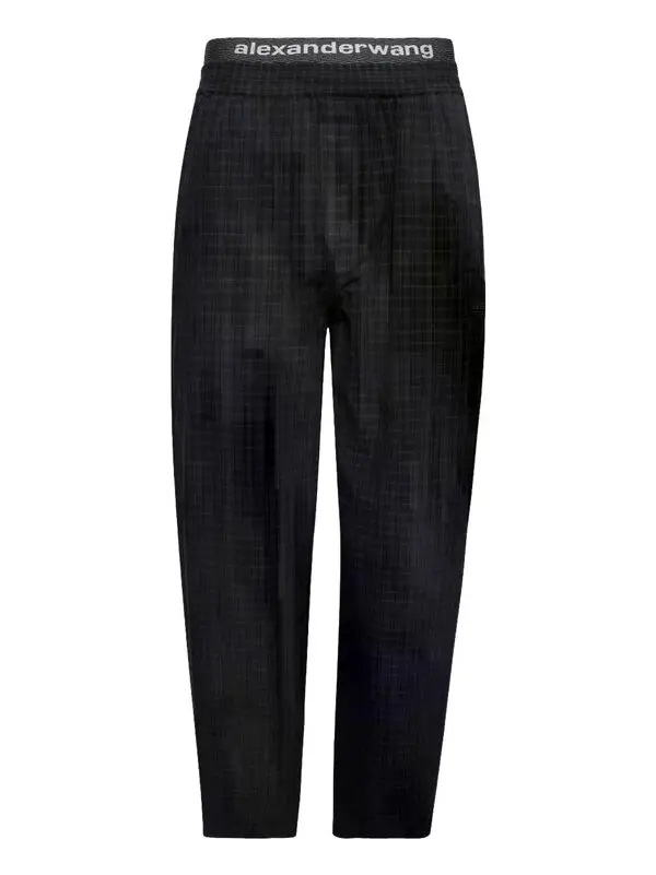 Alexander Wang Checked Elastic-waist Trousers - Black