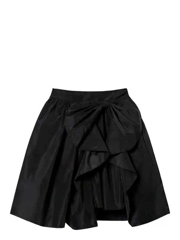 TWINSET Bow-detail Asymmetrical Taffeta Skirt - Black