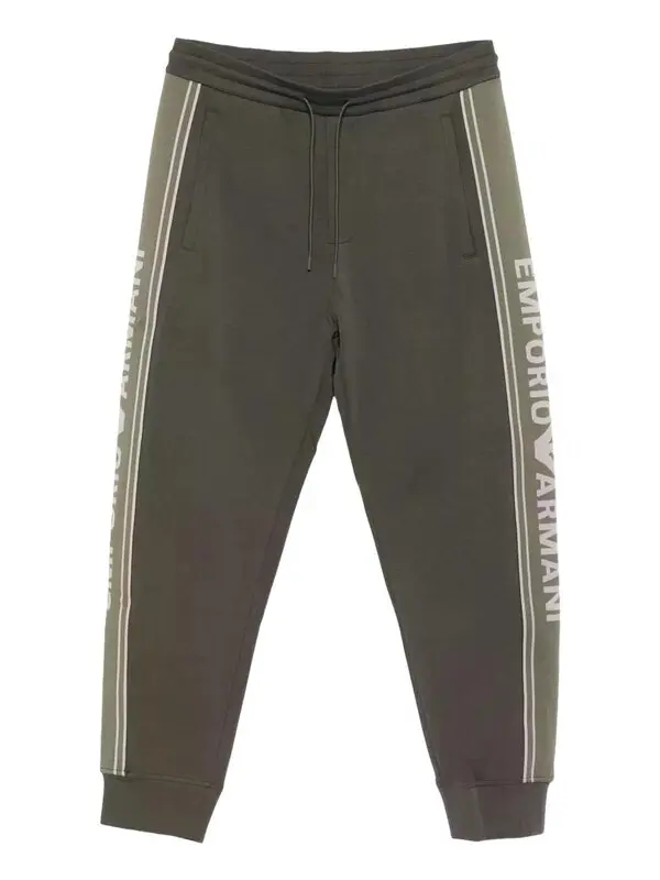 Emporio Armani Logo-detail Side-stripe Track Pants - Green