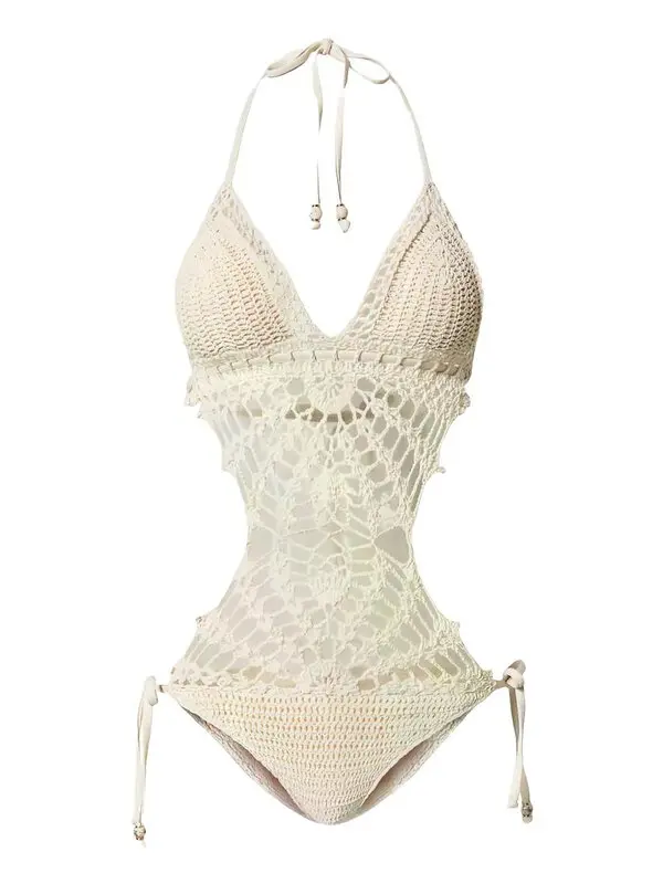 TWINSET Crochet Cut-out Trikini - Neutrals