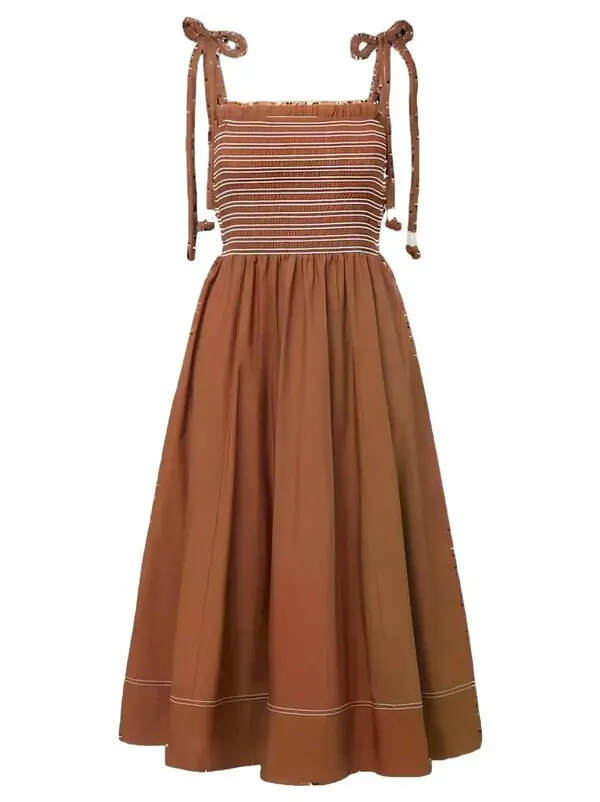 Veronica Beard Kaela Cotton Dress - Brown