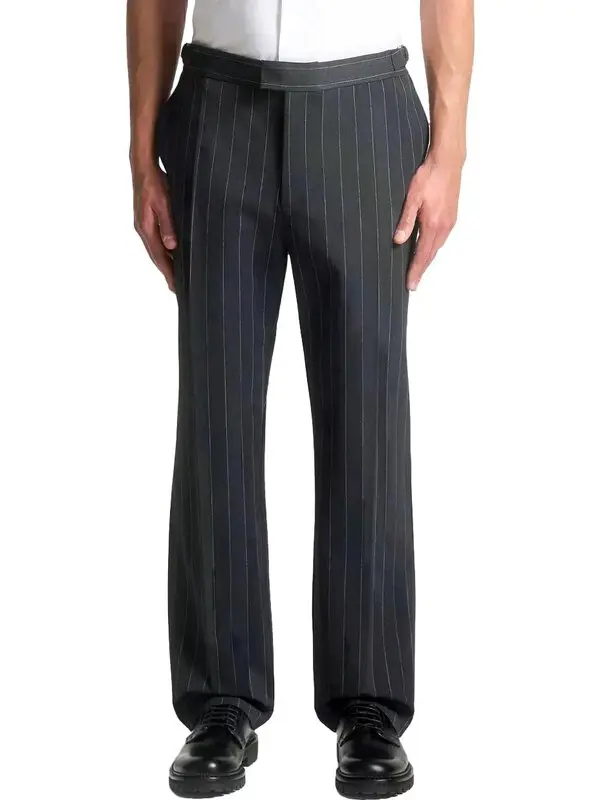 Manière De Voir Pinstripe Tailored Trousers - Grey