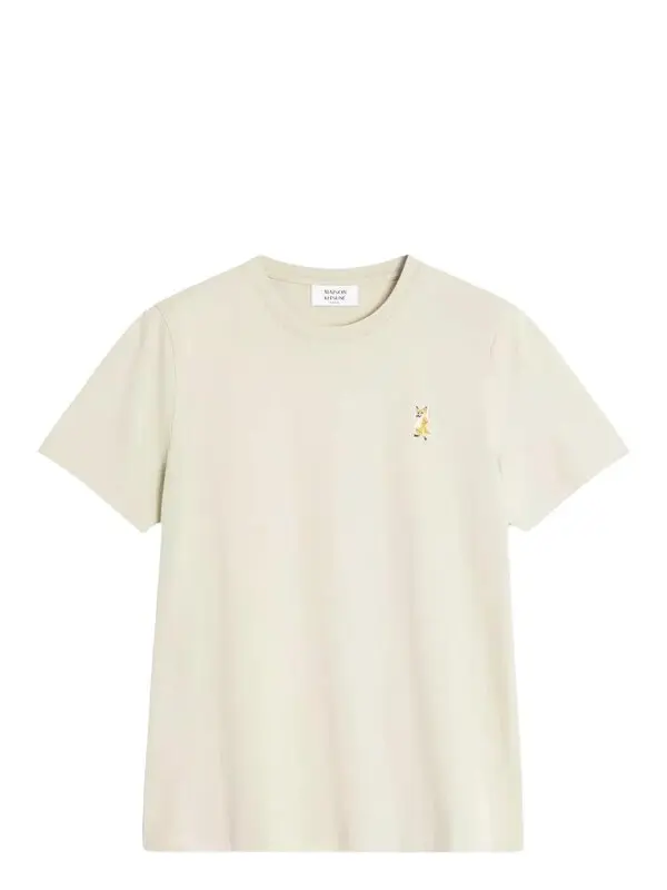 Maison Kitsuné Fox-embroidered T-shirt - Neutrals