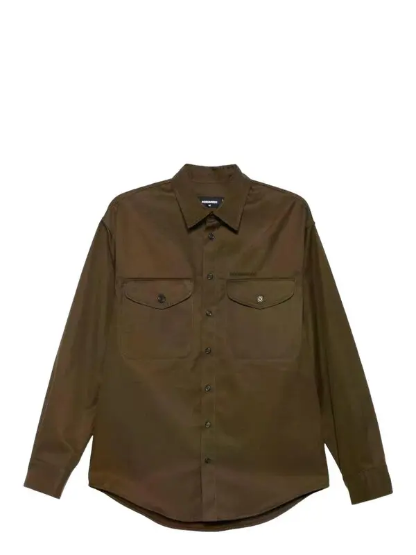Dsquared2 Utility Double-pocket Cotton Shirt - Brown