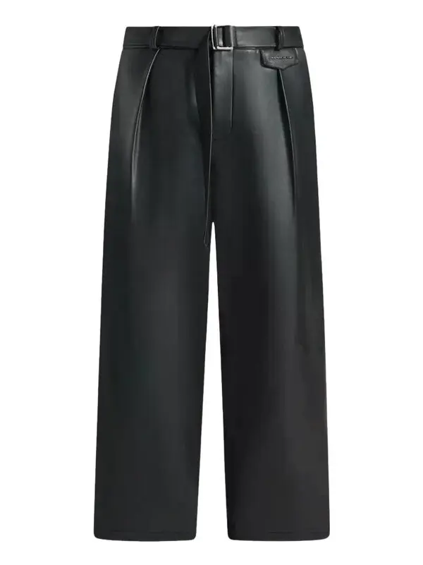 Manière De Voir Wide Leg Serge Trousers - Black