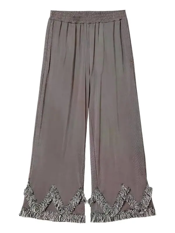 TWINSET Fringe-trimmed Palazzo Trousers - Brown