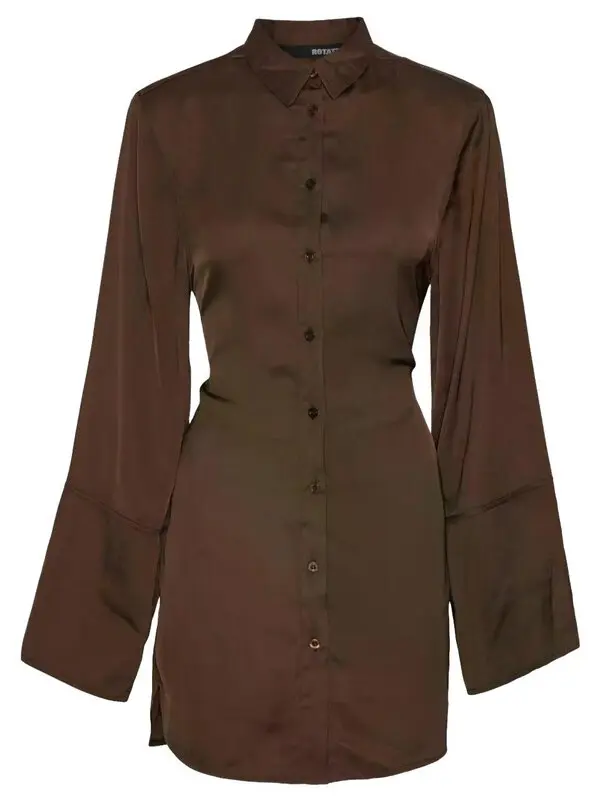 Remain Birger Christensen Tie-waist Shirt Mini Dress - Brown