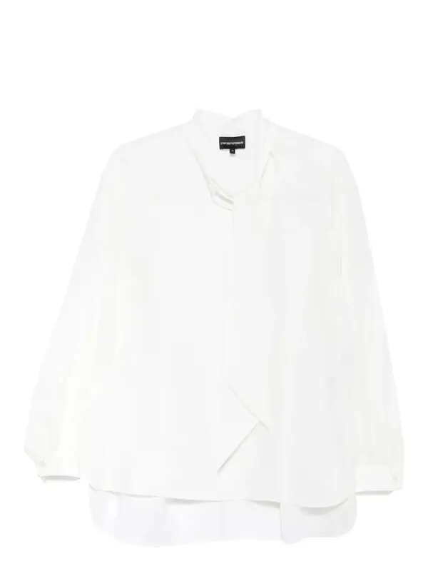 Emporio Armani Neck-tie Blouse - White