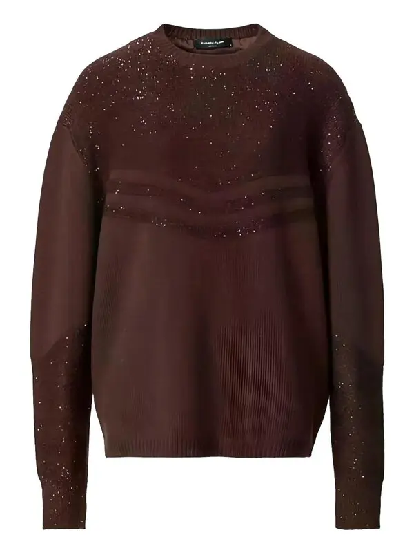Fabiana Filippi Sequin-embellished Chevron Sweater - Brown